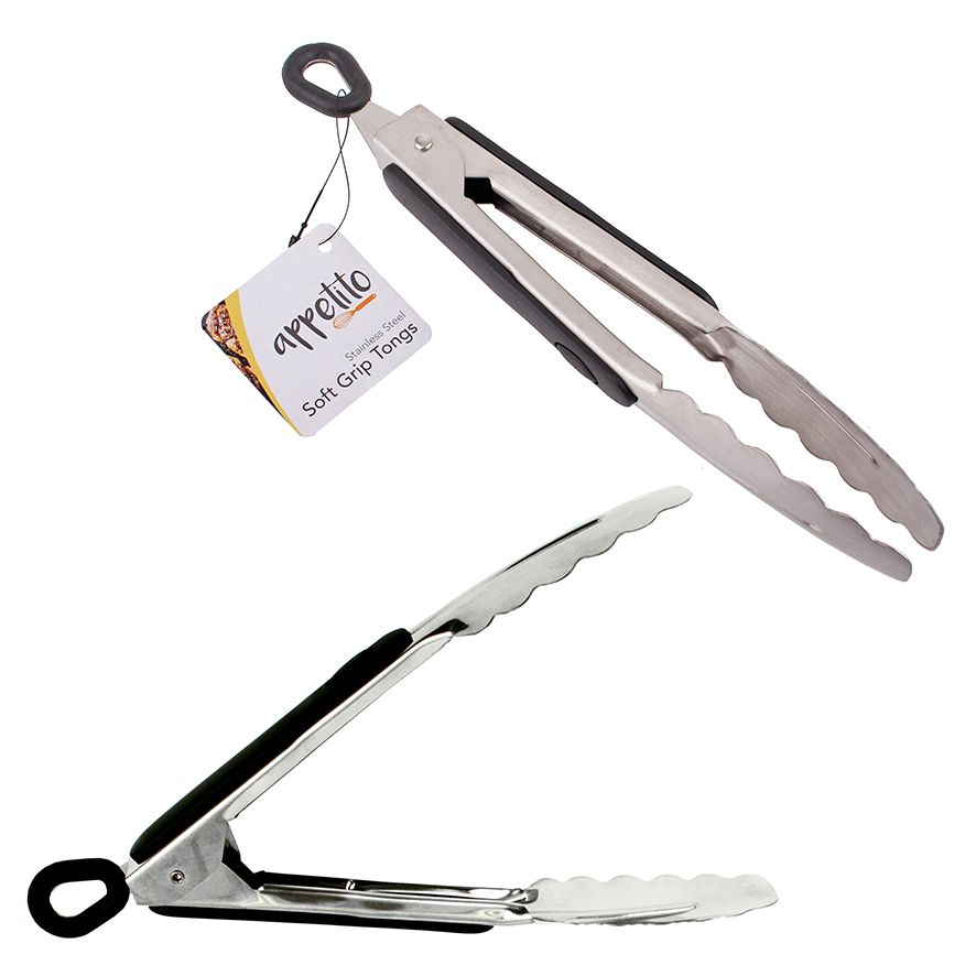 DLine 20cm Tongs with Rubber Grip – Domestix Homewares